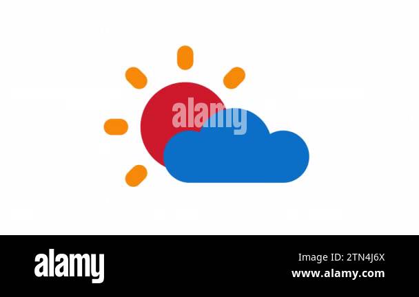 Sun and Clouds, Summer animated icon on transparent background Stock ...