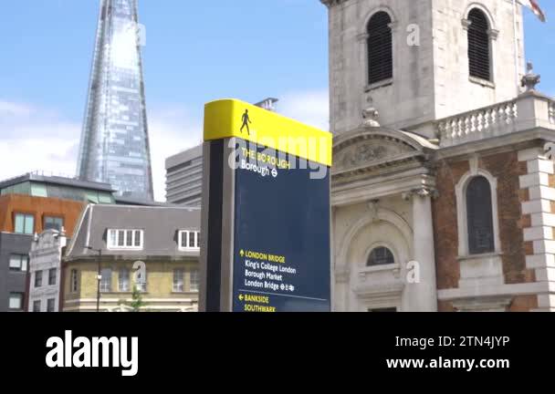 Borough High Street near Borough Station sign. High quality FullHD ...