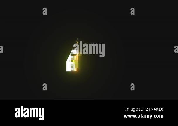 Pixel number 4, number four, alpha channel Stock Video Footage - Alamy
