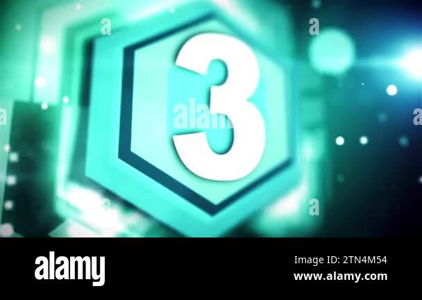 4K Blue Digital Neon 3s Countdown Clean modern design for news ads ...