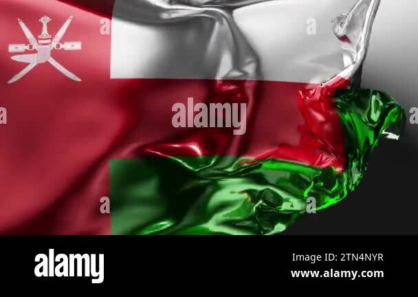 Flag of Oman Waving in the wind, Oman National flag wave, fabric ...