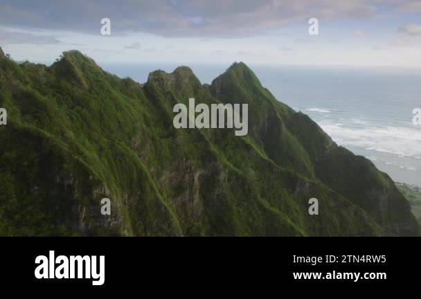 Breathtaking green mountain ridge outdoor adventure travel background ...