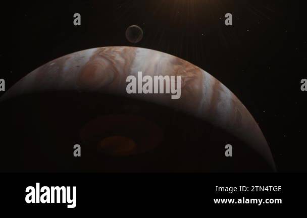 Realistic 3D animation of Jupiter and its moon Io, Europa, Ganymede or ...