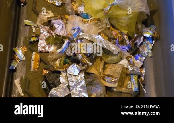 Waste on the conveyor. Waste disposal plant. 4K Stock Video Footage - Alamy