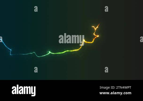 3d Glowing Distorted Light String/ 4k animation of an abstract 3d ...