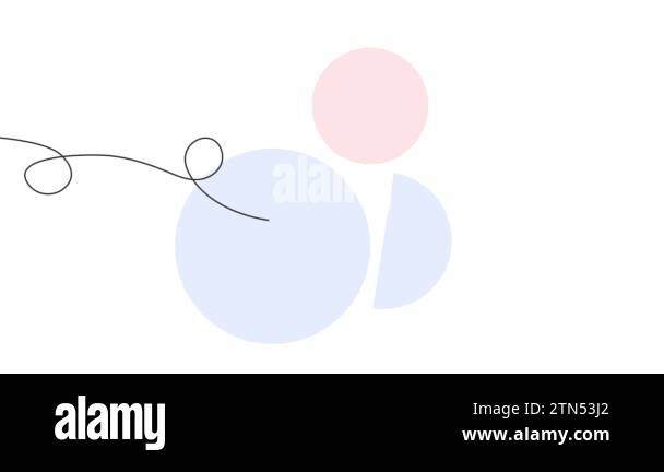 Animation in continuous line style. Minimalistic moving banner with ...