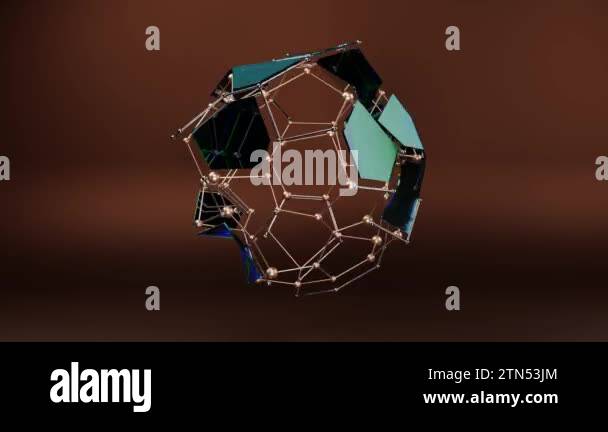 Loop 3d animation of a fantastic background of floating segments with a ...