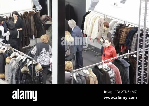 People in exhibition hall on CPM Collection Premiere in Expo center ...