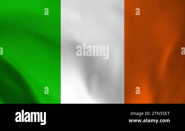 Ireland National Flag. 4K seamless loop animation of the Ireland flag ...