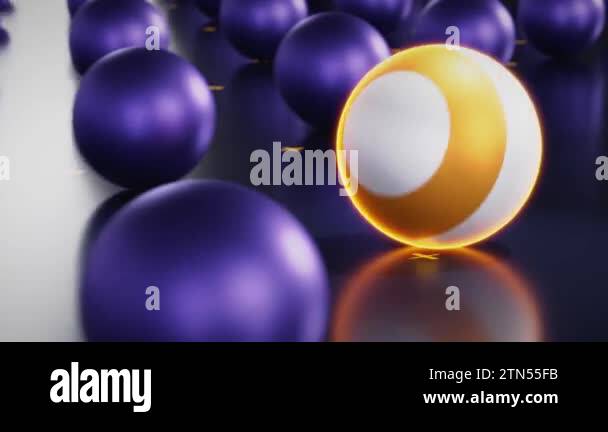 3d sphere rolling through dark environment. Visual concept of progress ...