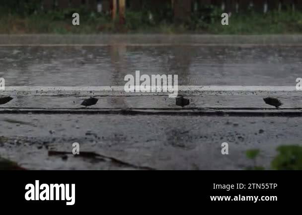 rain was falling on the roadway due to precipitation that was forming ...