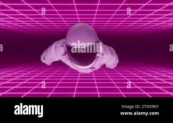 80s Astronaut Flying VJ Background Loop Stock Video Footage - Alamy