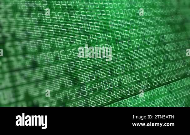 Moving and changing numbers on electronic digital display with pixels ...