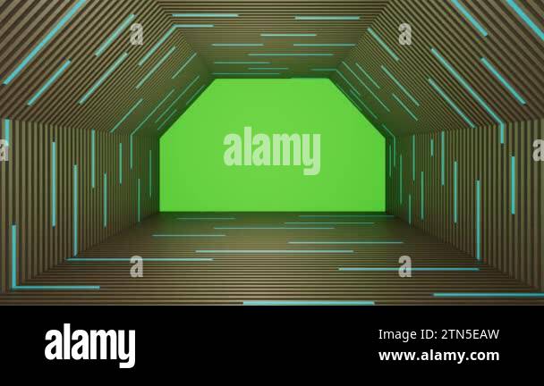 Abstract aisle hexagon Fluorescent Lamp wood background with green ...