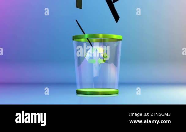 animation keyboard technology on Rubbish trash bin for recycling waste ...