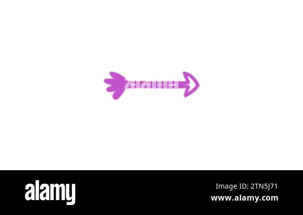 Animated purple symbol of an arrow. Hand-drawn scribble icon. Vector ...
