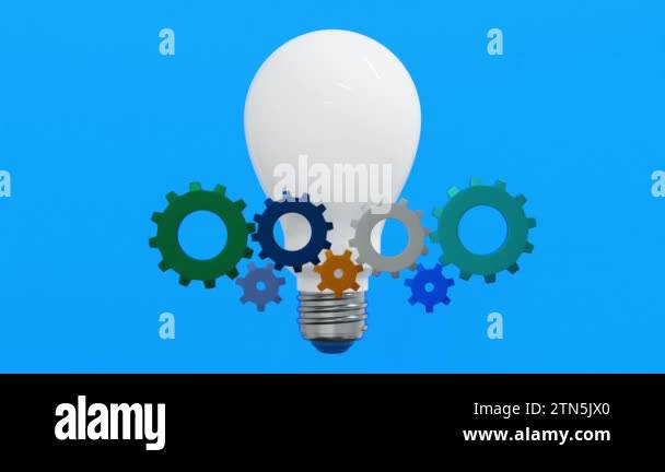 Light bulb lamp with gear mechanism and cog wheels work together, idea ...