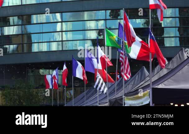 Flags of different countries. 4K Stock Video Footage - Alamy