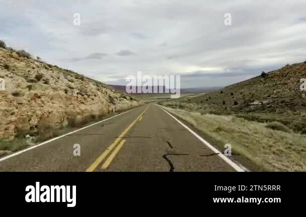 Incredibly beautiful spring landscape in Utah. Road driving POV ...