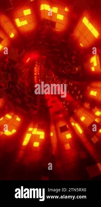 3D render loop animation real time of futuristic infinity tunnel made ...