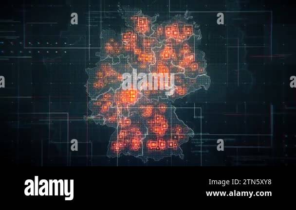 Black Germany Map with Lines Rollback Camera Stock Video Footage - Alamy