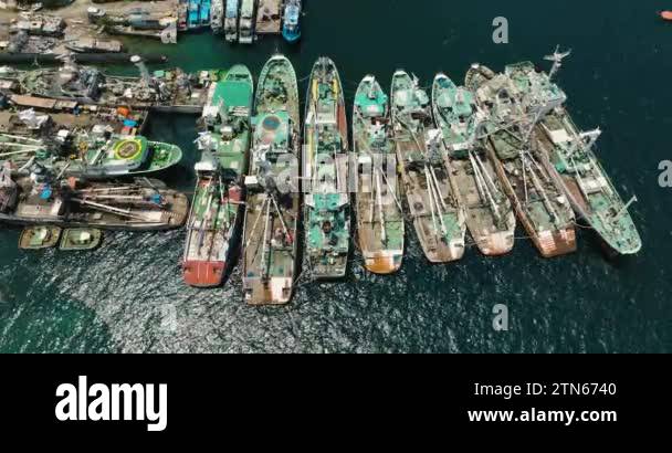 Fisherman fishing vessels lining around the harbor of General Santos ...