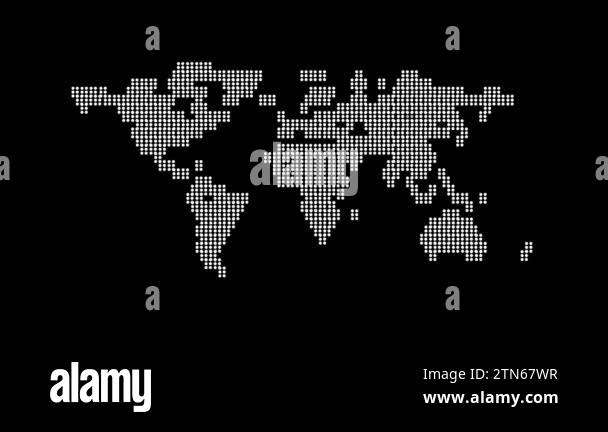 A stylized rendering of the World map conveying the modern digital age ...
