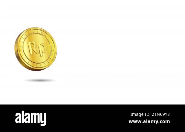 Video Animation Template of Gold 3D Coin with Rupiah Currency Symbol ...