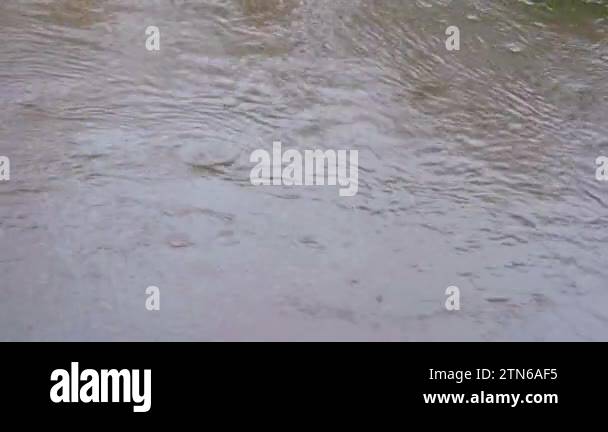 An aerial view of the rippling surface of a turbid river called the ...