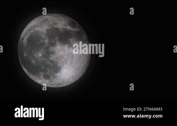 Motion of moon from left to right in lunar phase. 2D computer rendering ...