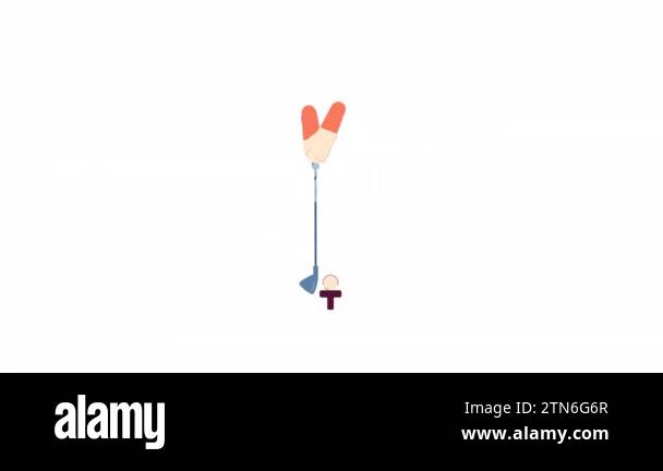 Swing golf club animation. Animated isolated 2D golfer hands holding ...