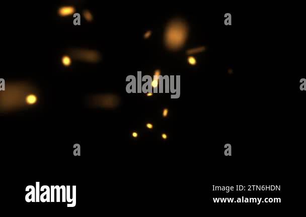 4K Special effect of spark particles on Black Background. Sparks from ...