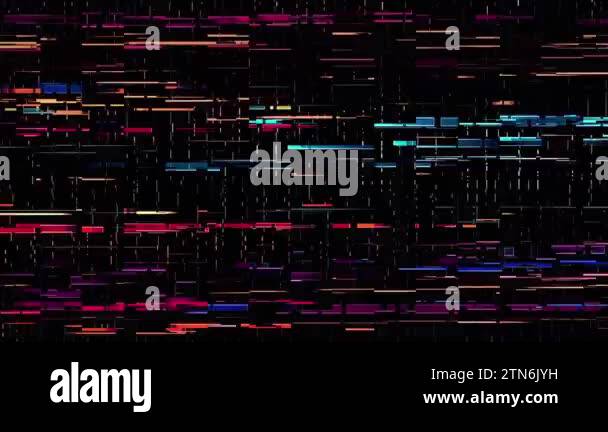 Glitch and VHS effect. Digital pixel color noise glitch effect. Flickering clip with signal ...