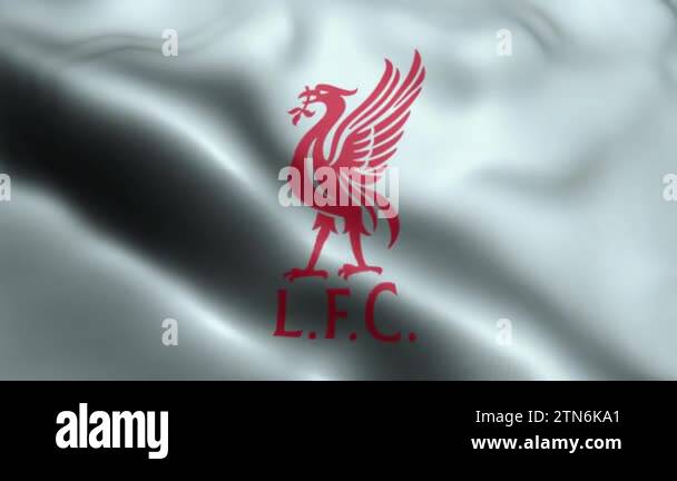 Liverpool Flag video waving in wind. Liverpool Flag Wave Loop waving in ...