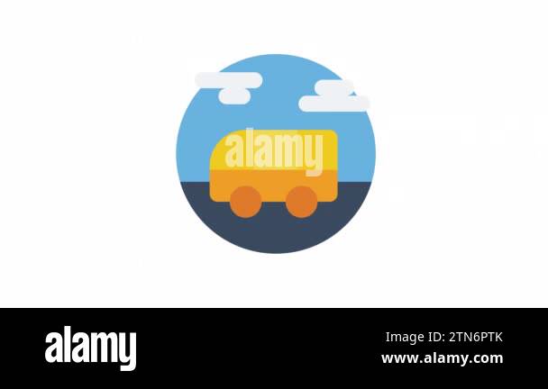 Bus, Transportation animated icon on transparent background Stock Video ...