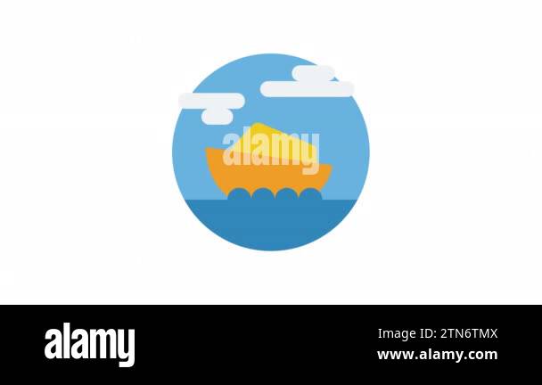 Speedboat, Transportation animated icon on transparent background Stock ...