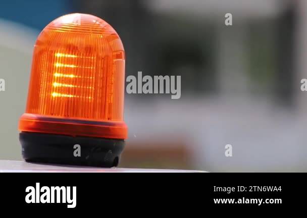 Rotating light danger caution warning safety lamp orange Stock Videos ...