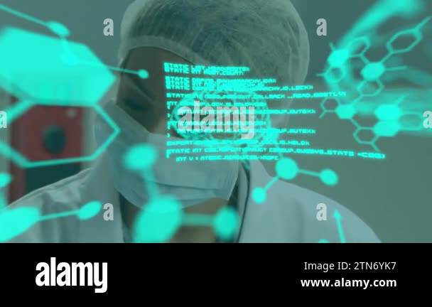 Animation of molecule structures, computer language, brains, female ...