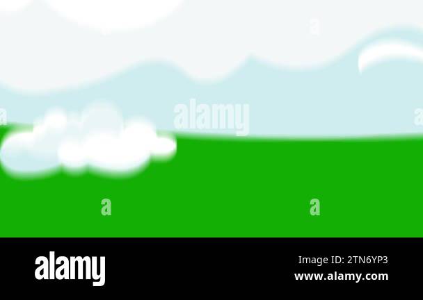 Cartoon cloud transition animation on a green screen. Cartoon cloud ...