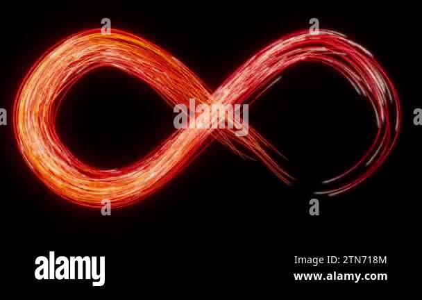 An animation of multiple lines in fireworks colors creating an infinity ...