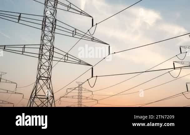 Two tall electricity pylons Stock Videos & Footage - HD and 4K Video ...