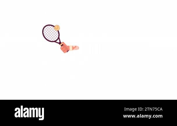 Serve tennis ball animation. Animated isolated 2D tennis match hit ...