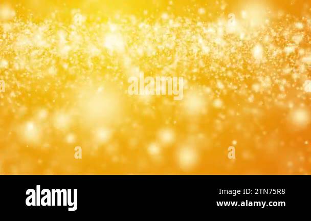 Bright yellow animated background with blurred white flying particles ...