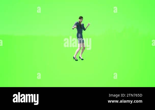 3d people green screen Japanese women in Dancing at a party with her ...