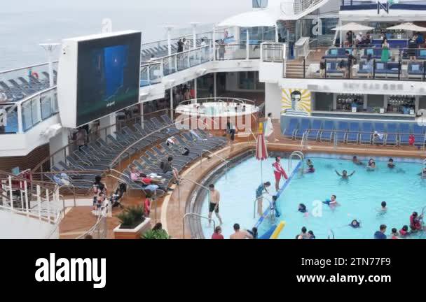 Cruise ship passengers in swimming pool Stock Videos & Footage - HD and ...