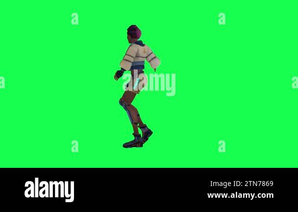 Beautiful young black girl dancing in blue and white dress from back ...