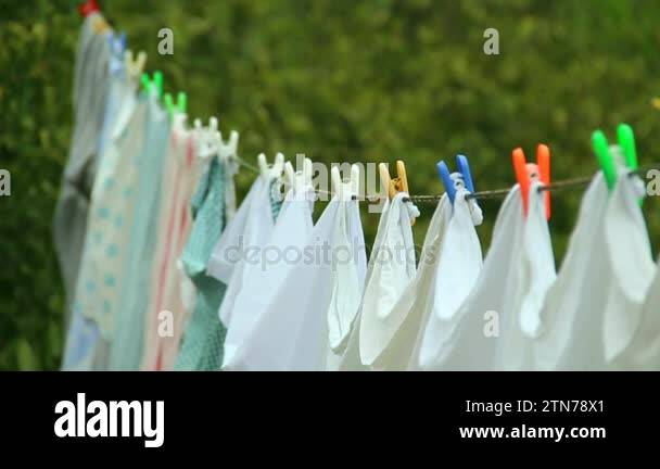 Laundry hanged on clothes Stock Videos & Footage - HD and 4K Video ...