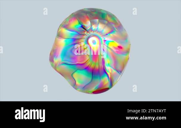 Abstract animation of a transparent sphere in the process of ...