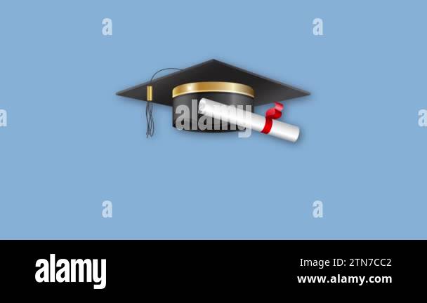 Animation Congratulations Calligraphy. Animation of graduation flying ...