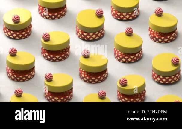 Trendy motion design background loop animation. 3d render of sweet ...